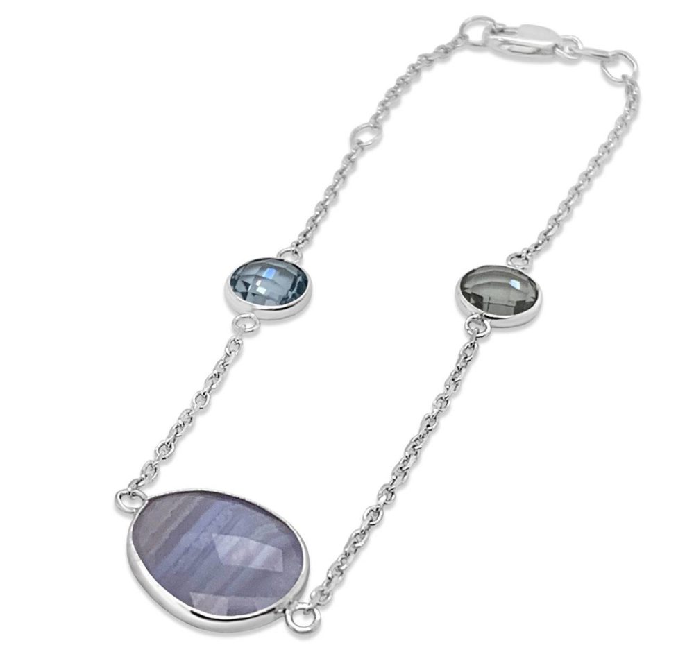 Multi Stone Elements Bracelet in White Gold - Gold River Jewellers