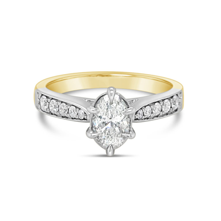 Grain Set Oval Diamond Engagement Ring - Gold River Jewellers