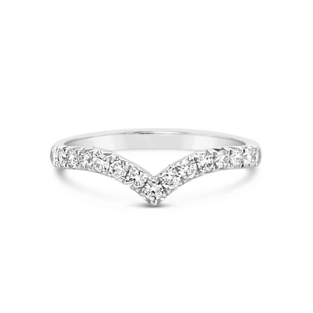 White Gold Vee Diamond Ring - Gold River Jewellers