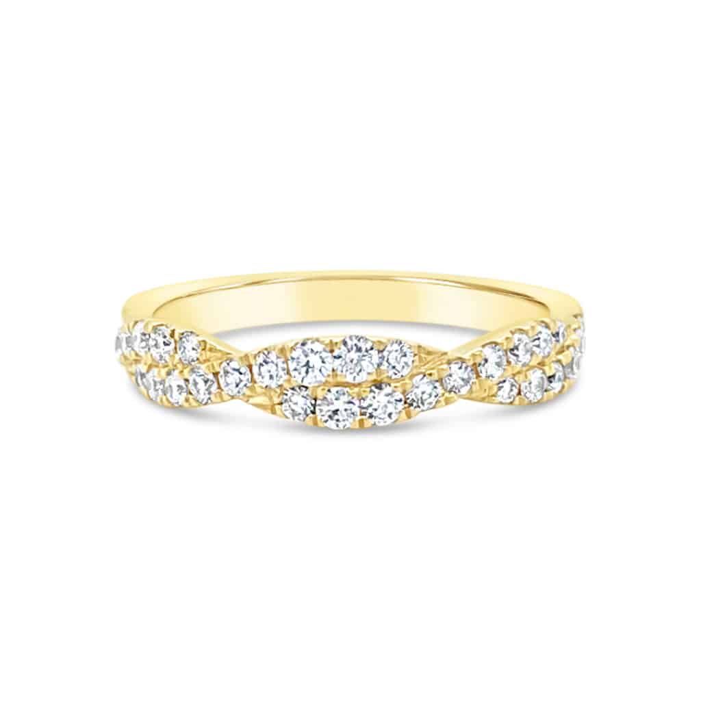 Diamond Twist Ring in Yellow Gold - Gold River Jewellers